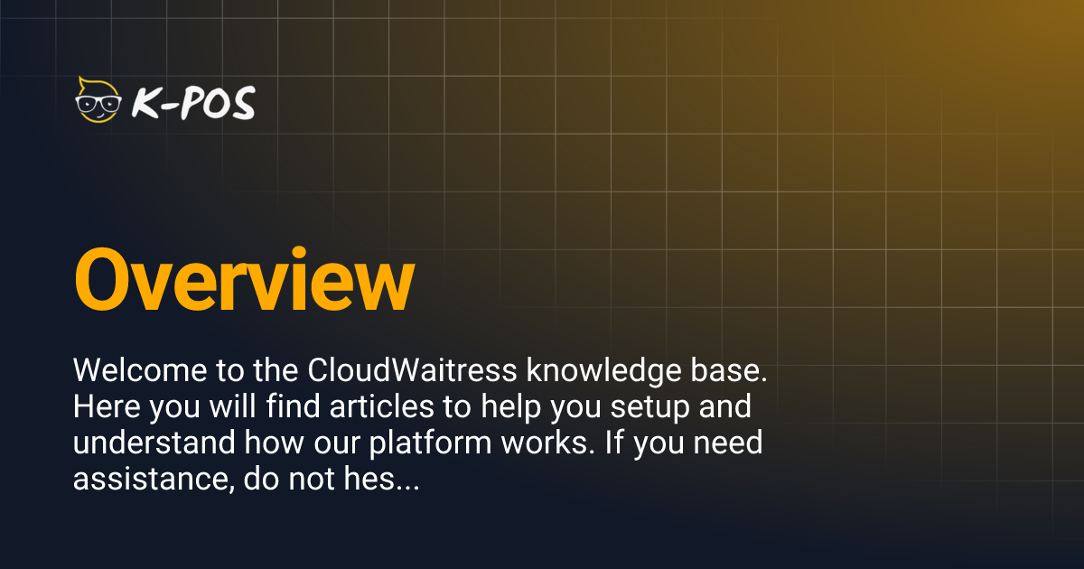 Overview | K-Pos Online Ordering