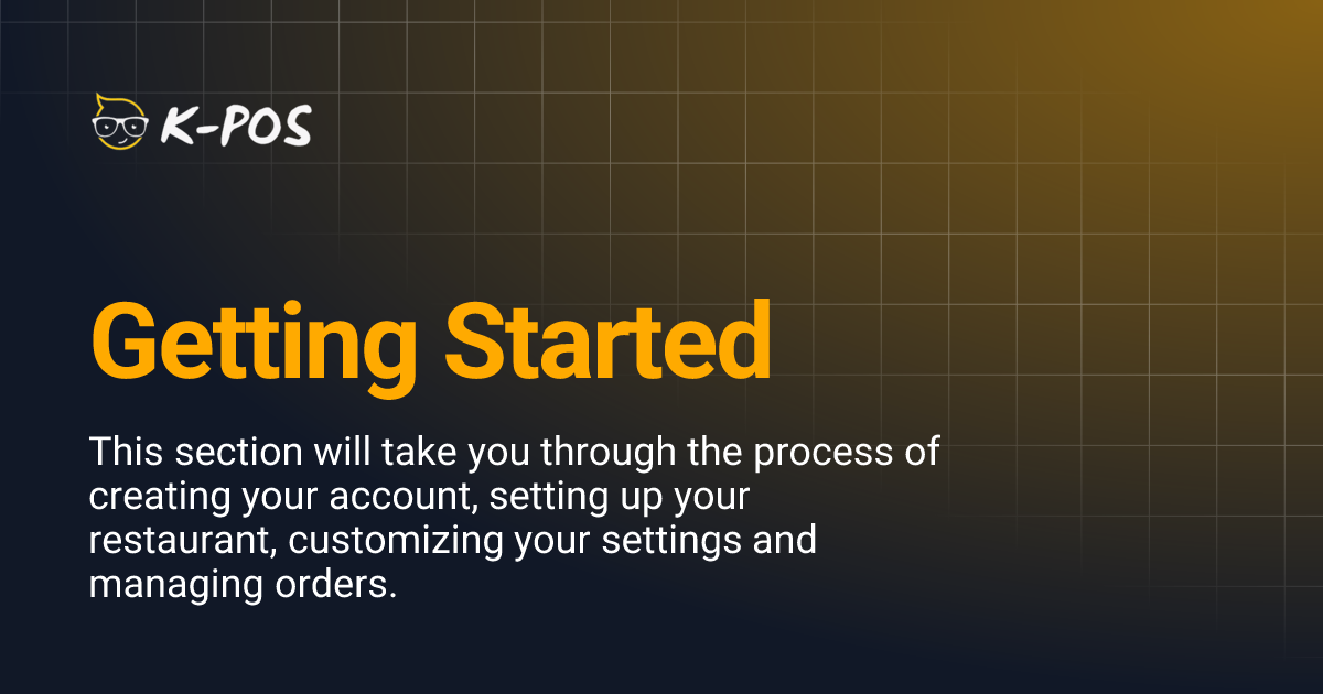 Getting Started | K-Pos Online Ordering